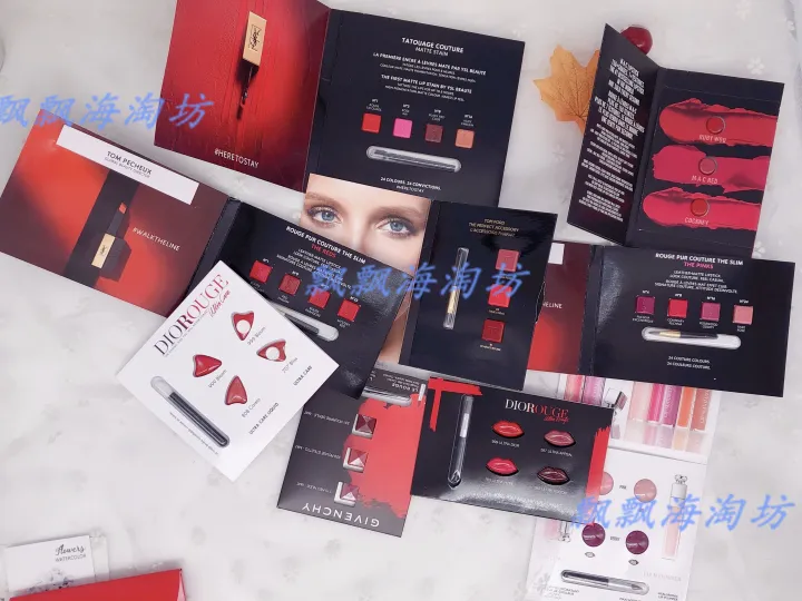 Each brand lipstick lipstick color test card TF Dior CT Armani MAC ...