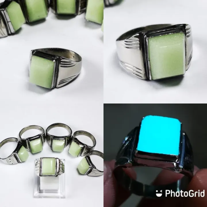 Natural Batu Cincin Akik Posfor Octagon Menyala dalam Gelap | Lazada ...