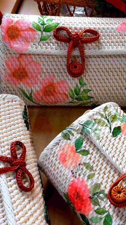 Original Rattan bag handmade from Bali Indonesia ribbon lock rattan ...