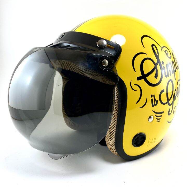 HELM BOGO DEWASA SNI MOTIF SIMPLE GOOD KUNING HITAM | Lazada Indonesia