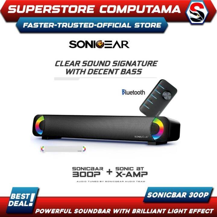 SonicGear 300P Powerful SoundBar Sonicbar with Brilliant Light Effect ...