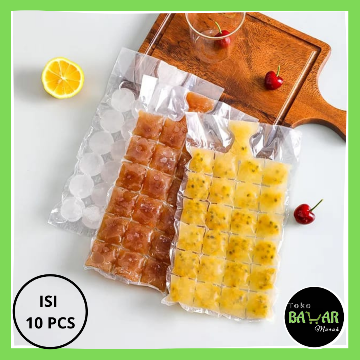 Plastik Cetakan Es Batu Isi 10 Pcs / Kantong Pembuat Es Batu ...