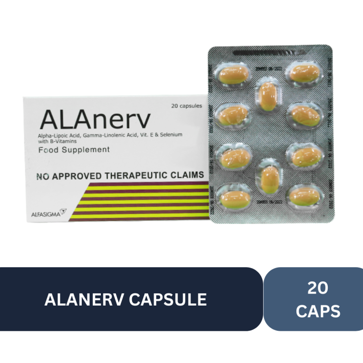 Alanerv Alpha Lipoic Acid + B-Vitamins 920mg Softgel Capsule 1box 20 ...