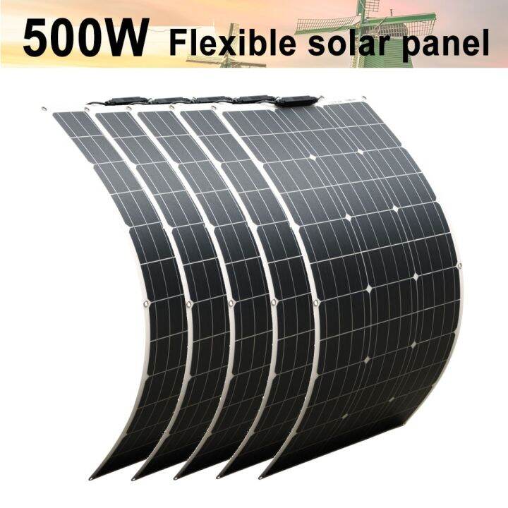 Solar Panel 500W 12V Flexible Monocrystalline Cell 100W 200W 300W 400W Off Grid System RV Marine ...