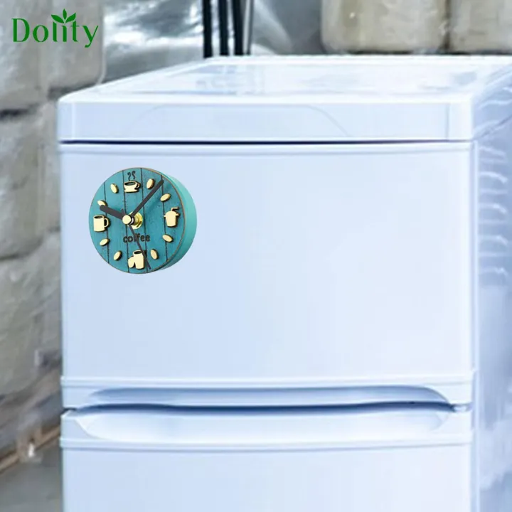 Dolity Fridge Sticker Clock Sticker Coffee Pattern Decorative for ...