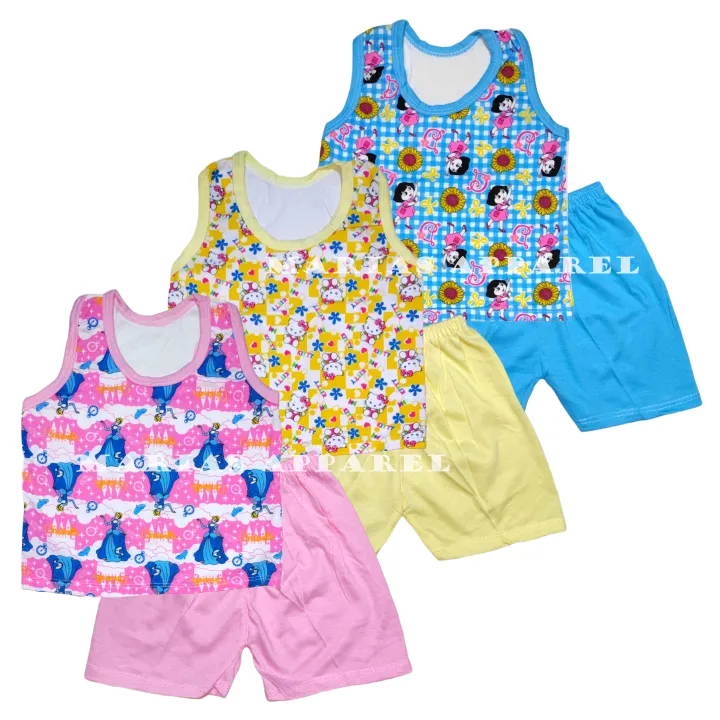 3Pairs Assorted Colored Terno for Baby Girls 0-12 months old | Lazada PH