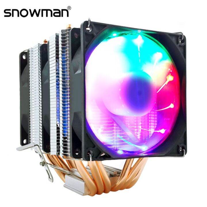 SNOWMAN CPU Cooler RGB 6 Heatpipes PC Air Cooler 4Pin PWM CPU Fan Quiet ...