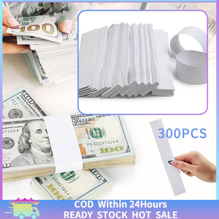 300 Pack Cash Money Band Blank Self-Adhesive Currency Straps Wrappers ...