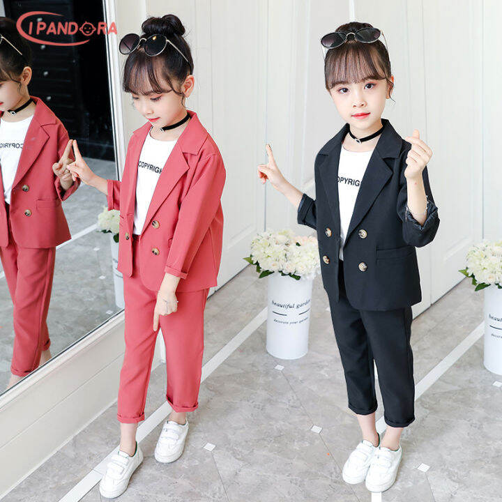 IP girls' suit two-piece suit middle and big children's fashion suit ...