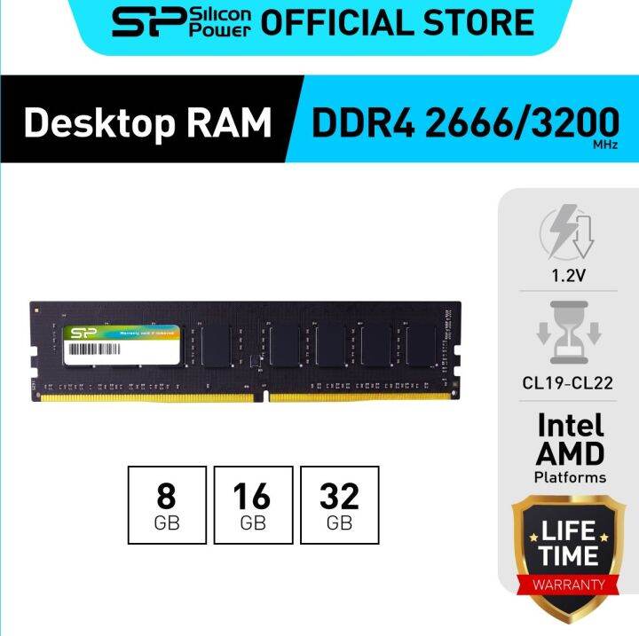 Silicon Power RAM DDR4 PC CL22 8GB/16GB 3200Mhz - life time warranty ...