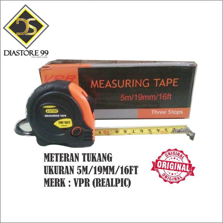 meteran tukang merk vpr panjang 5 m realpic alat pertukangan alat ukur ...