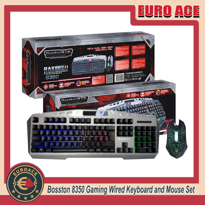 Euro Ace Bosston 8350 Gaming Wired Keyboard and Mouse Set | Lazada PH