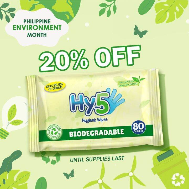 Hy-5 Hygienic Biodegradable Wipes 80s | Lazada PH
