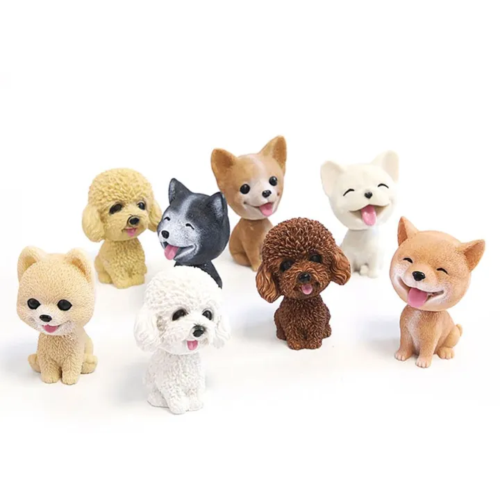 YIDIA น่ารักสร้างสรรค์จำลองสุนัขเรซิ่นตกแต่งรถของขวัญโยกเยกหัวตุ๊กตา ...