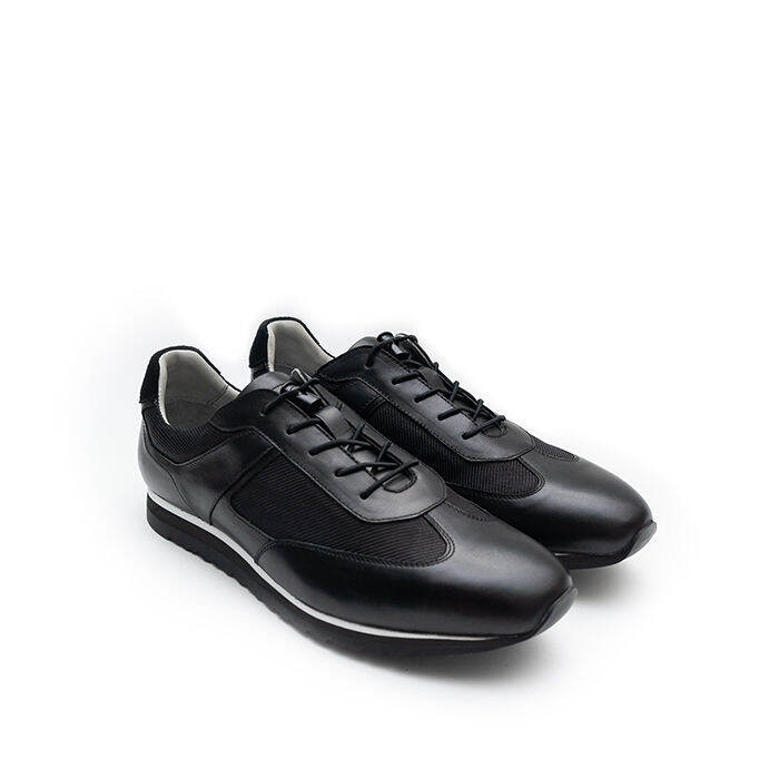 VABIO Sepatu Kulit Pria Sneakers by Mario Minardi Warna Black | Lazada ...