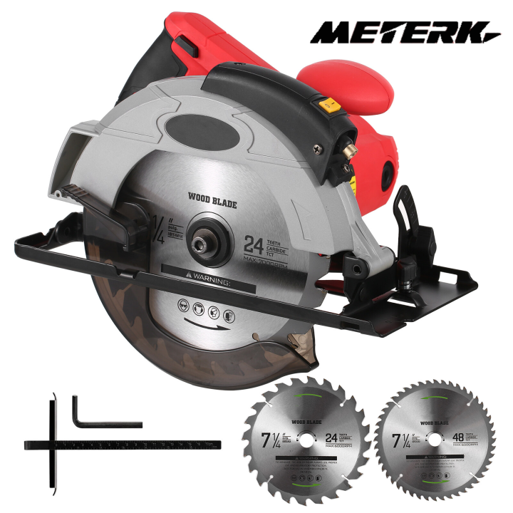 Meterk 12A 5500RPM Corded Circular Saw with 7-1/4'' Circular Saw Blade ...