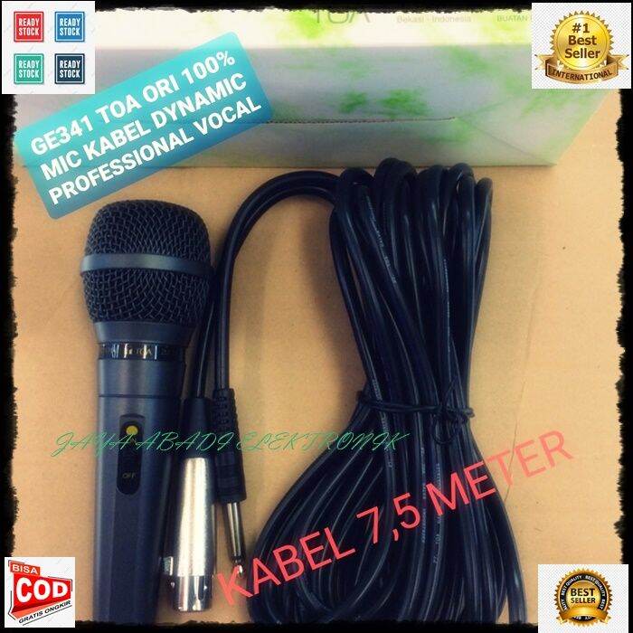 G341 TOA ORIGINAL MIC KABEL BESI KARAOKE LEGENDARY DYNAMIC MIKROPON MIK MICROPHONE CARDIOID ...