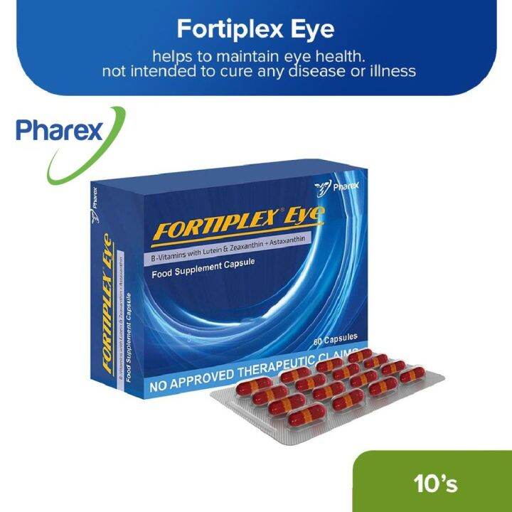 Fortiplex Eye B-Vitamins with Lutein & Zeaxanthin + Astaxanthin 450mg ...
