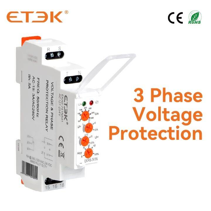 【HOT】 ETEK 3 Phase Voltage Protection Relay Over-voltage Phase Failure ...