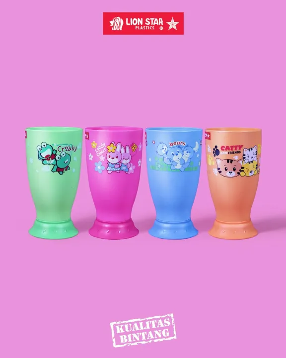 Ruby Glass 370ml GC-12 LION STAR Gelas MInum Anak/ Gelas Plastik/ Gelas ...