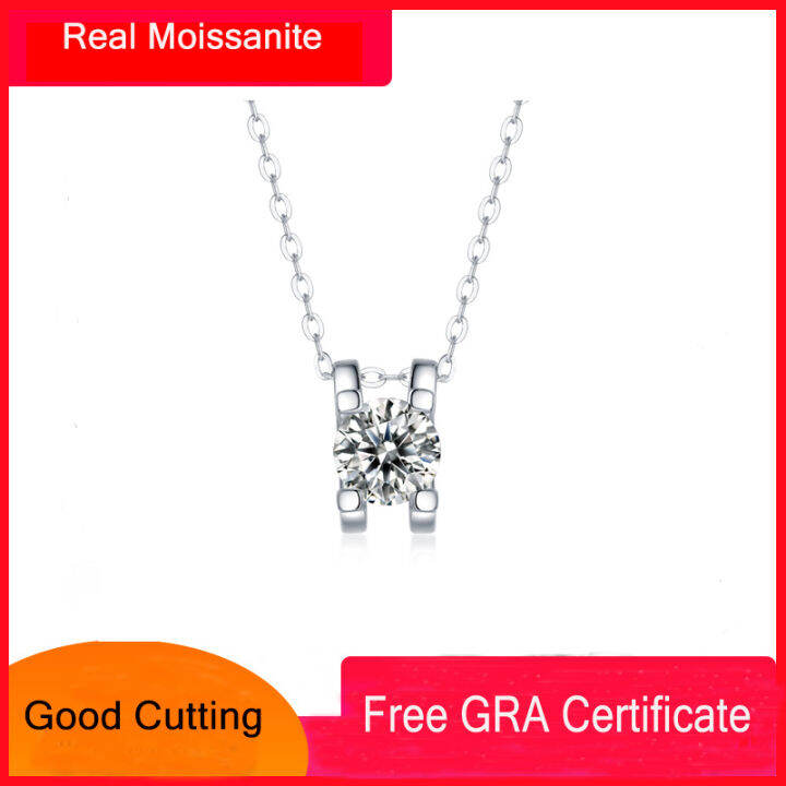 Pure Silver 925 Original 1 Carat Similar Diamond Moissanite Choker ...