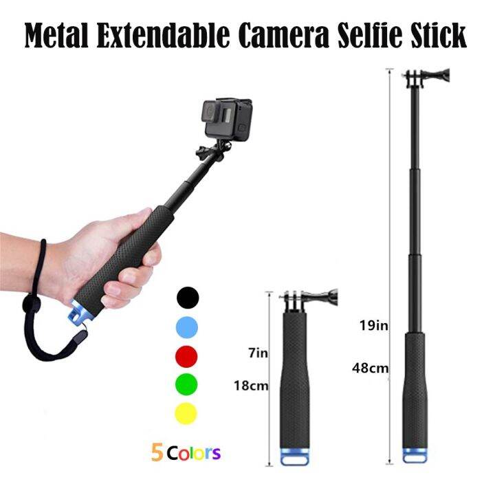 ∏ 19 Inch Extendable Aluminum Selfie Sticks Self Handheld Pole Monopod ...