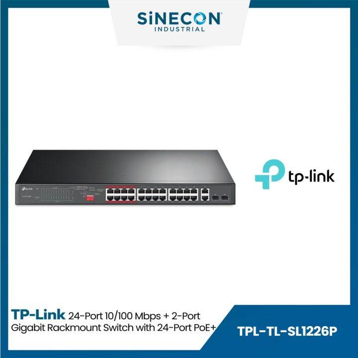 TP-Link ทีพีลิ้งค์ รุ่น TL-SL1226P 24-Port 10/100Mbps + 2-Port Gigabit ...