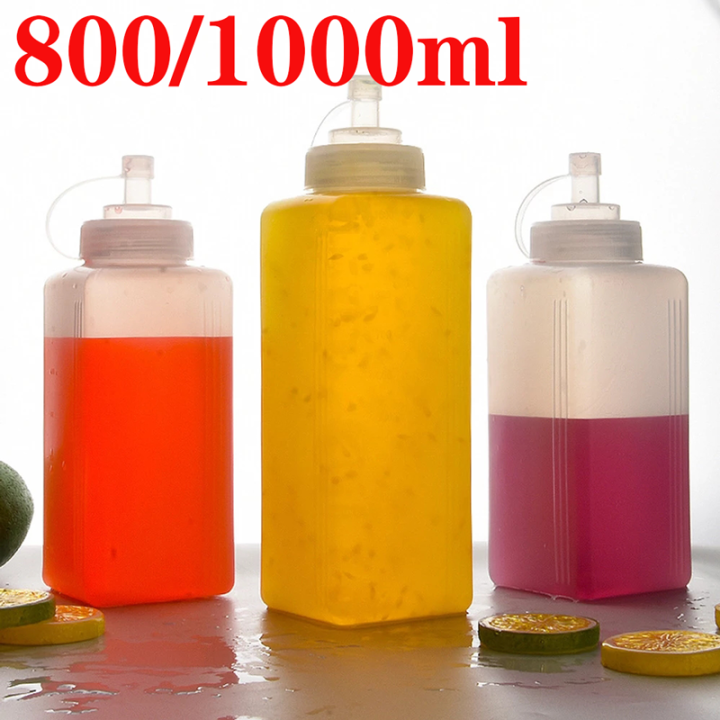 800ml Squeeze Sauce Bottle Large Caliber Dustproof Plastic Household ...