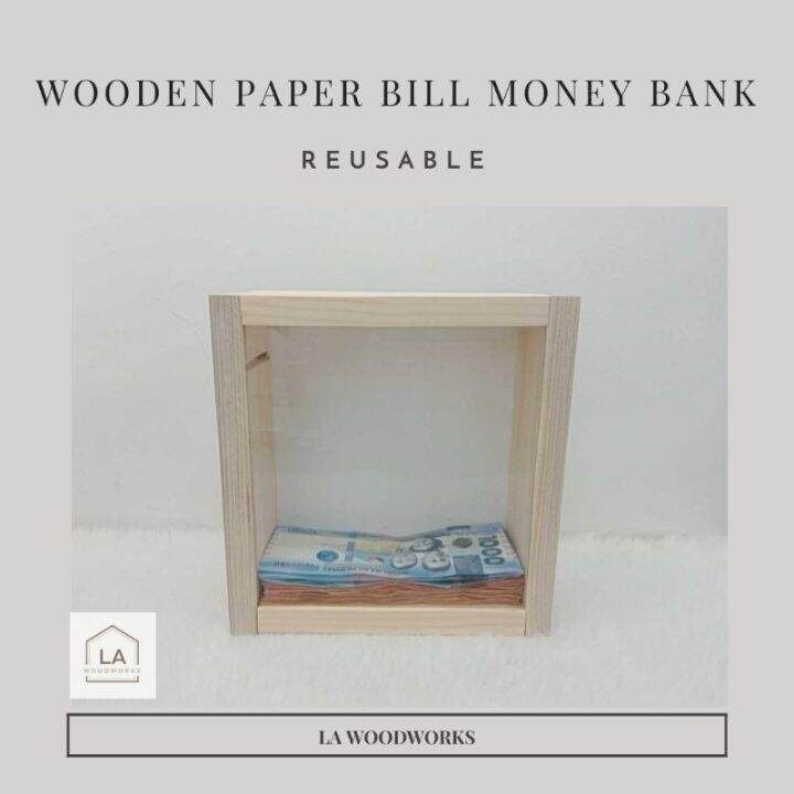 Reusable Ipon Challenge Kahoy Minimalist Paper Money Bank | Lazada PH