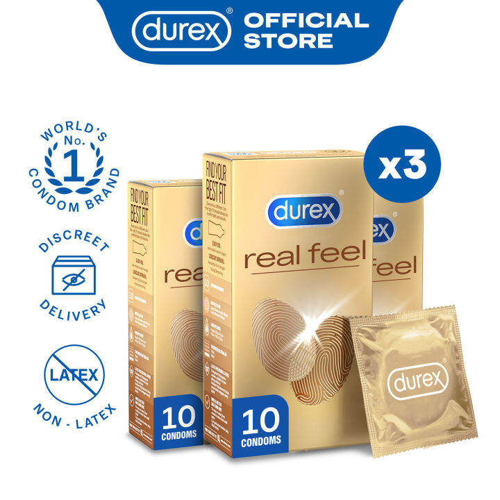 [Bundle of 3] Durex Real Feel Condoms For Skin on Skin Feel 10s | Lazada Singapore