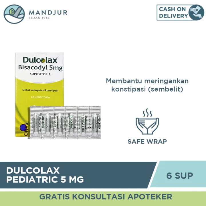 Dulcolax Pediatric 5 Mg 6 Supositoria - Obat Pencahar Supositoria Anak ...