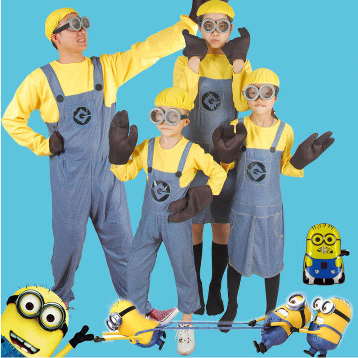 Full Family Minions Cosplay Costumes Despicableme Kids Girls Boys Adult ...