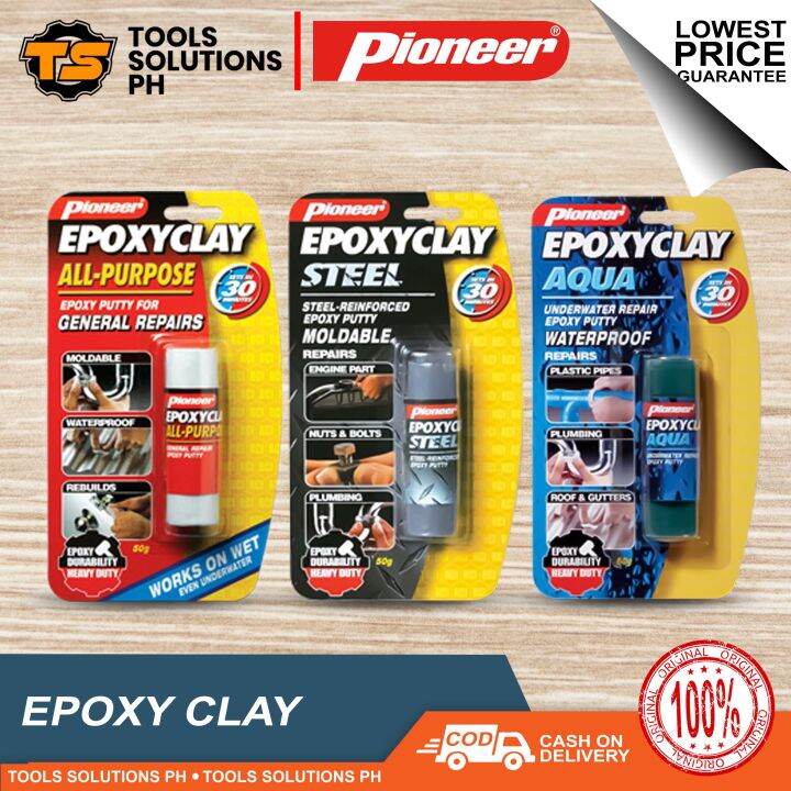 Pioneer Epoxy Clay All Purpose, Steel & Aqua - 25g / 50g | Lazada PH