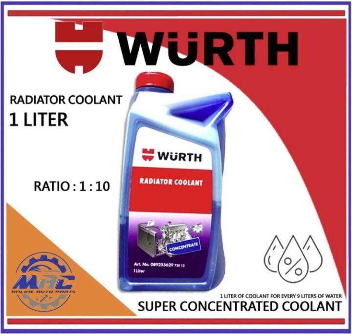 Wurth SUPER CONCENTRATED RADIATOR COOLANT BLUE 1 Liter antifreeze ...
