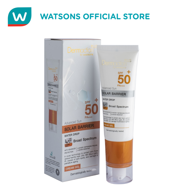 Dermaction Plus by Watsons Advanced Sun SPF50 PA+++ Water Drop Cream ...