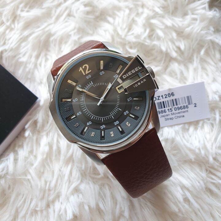 Imported Diesel DZ1206 Men's Master Chief Watch Brown Leather Strap ...