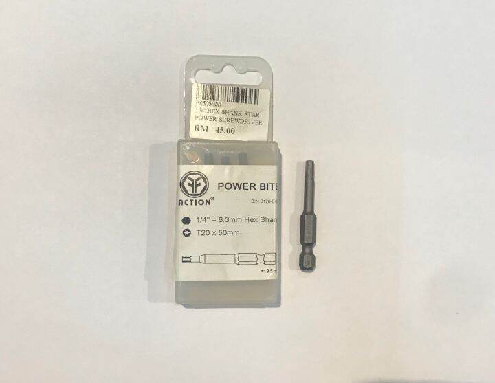 ACTION 1/4" HEX SHANK STAR POWER SCREWDRIVER BITS ABC-P6505020 T-20 X ...