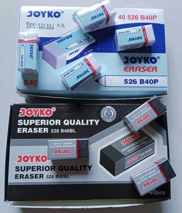 (promo) penghapus joyko / pengapus hitam putih 1 pak isi 40 pcs DAN 20 ...
