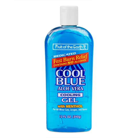 Fruit of the Earth COOL BLUE ALOE VERA Cooling Gel with Menthol 6 x 12 ...