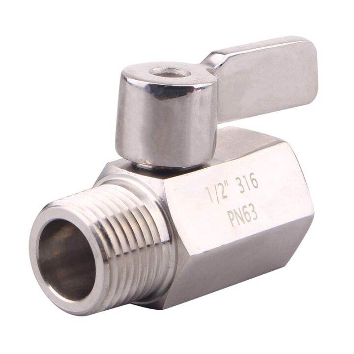 316 Stainless Steel Mini Ball Valve 1 2 Inch Female X Male Npt Thread