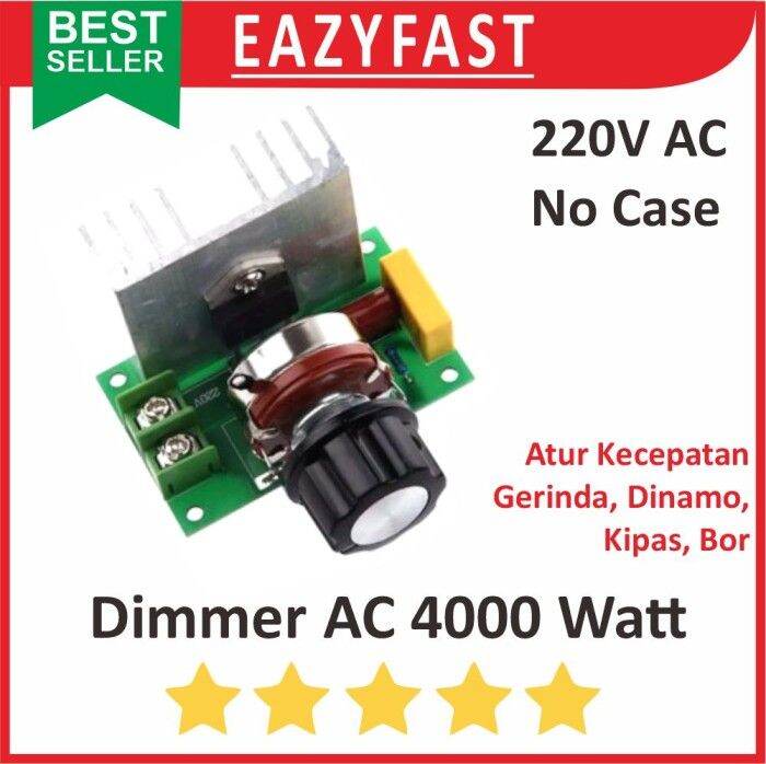 Dimmer 220V AC 4000 W Watt Potensio Kecepatan SCR PWM Dimer PLN 4000W ...