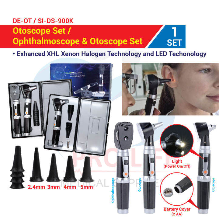 Otoscope Set / Ophthalmoscope & Otoscope Set (DE-OT / SI-DS-900K) | Lazada