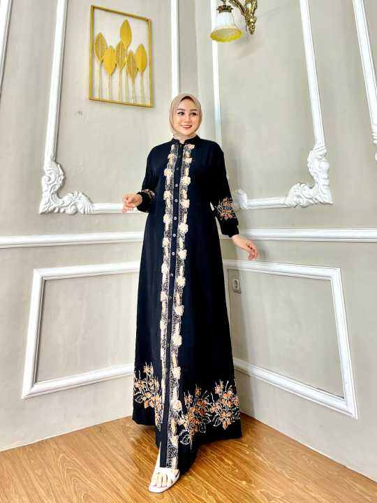 GAMIS TWILL MOTIF TERBARU | GAMIS MODEL NON RAMPEL | FULL KANCING ...