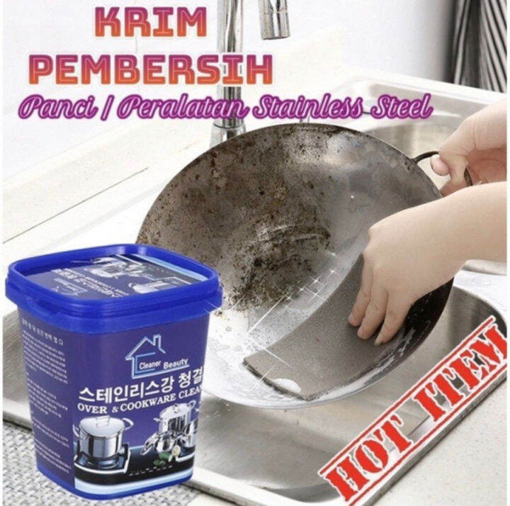 Krim Pembersih Stainless Steel Panci dan Teflon Besi Noda Gosong ...