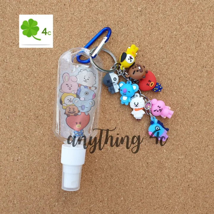 BT21 MERCH ALCOHOL SPRAY BOTTLE WITH VINYL WATERPROOF / SCRATCH PROOF ...