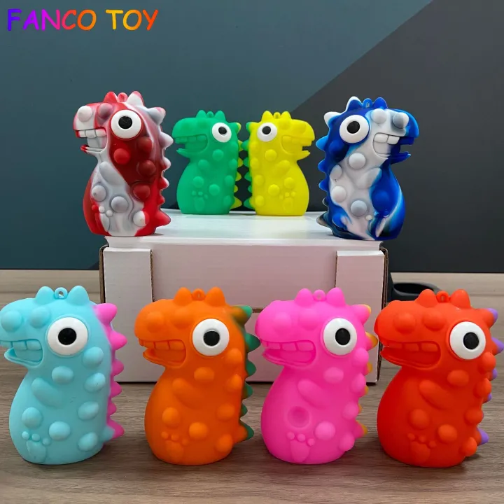 Dinosaur 3D Rainbow Silicone Bubble Ball Decompression Ball Tiger Press ...