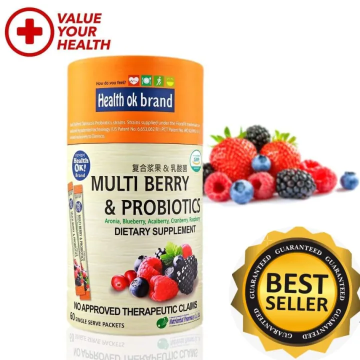 Health Ok! Brand Multi Berry & Probiotics 120g (60 packets) | Lazada PH