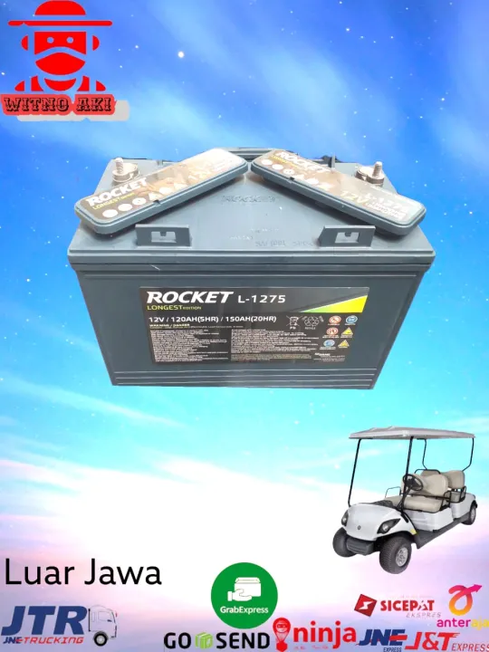 aki rocket l-1275 12v150ah 12v 150ah solar power | Lazada Indonesia