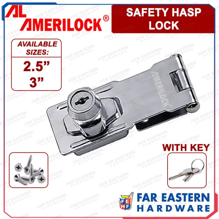AMERILOCK Safety Hasp Lock w/ Key 2.5" | 3" | Lazada PH