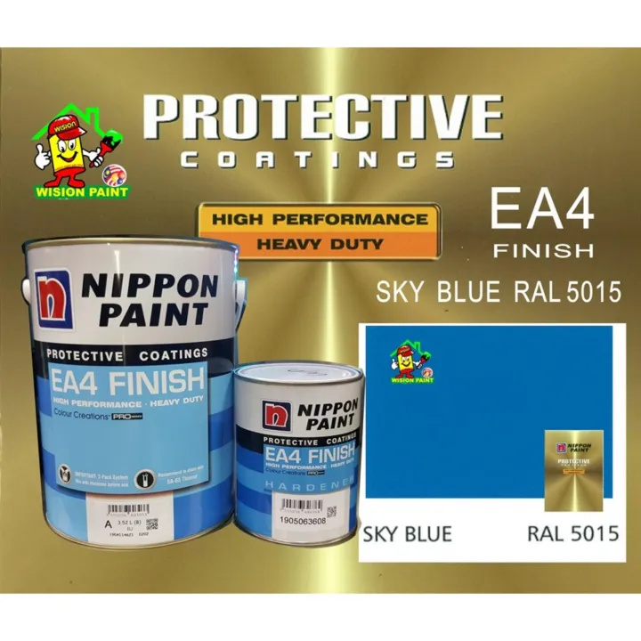 EA4 EPOXY 5L - RAL 5015 Sky Blue • Nippon • Floor Coating • Heavy Duty ...